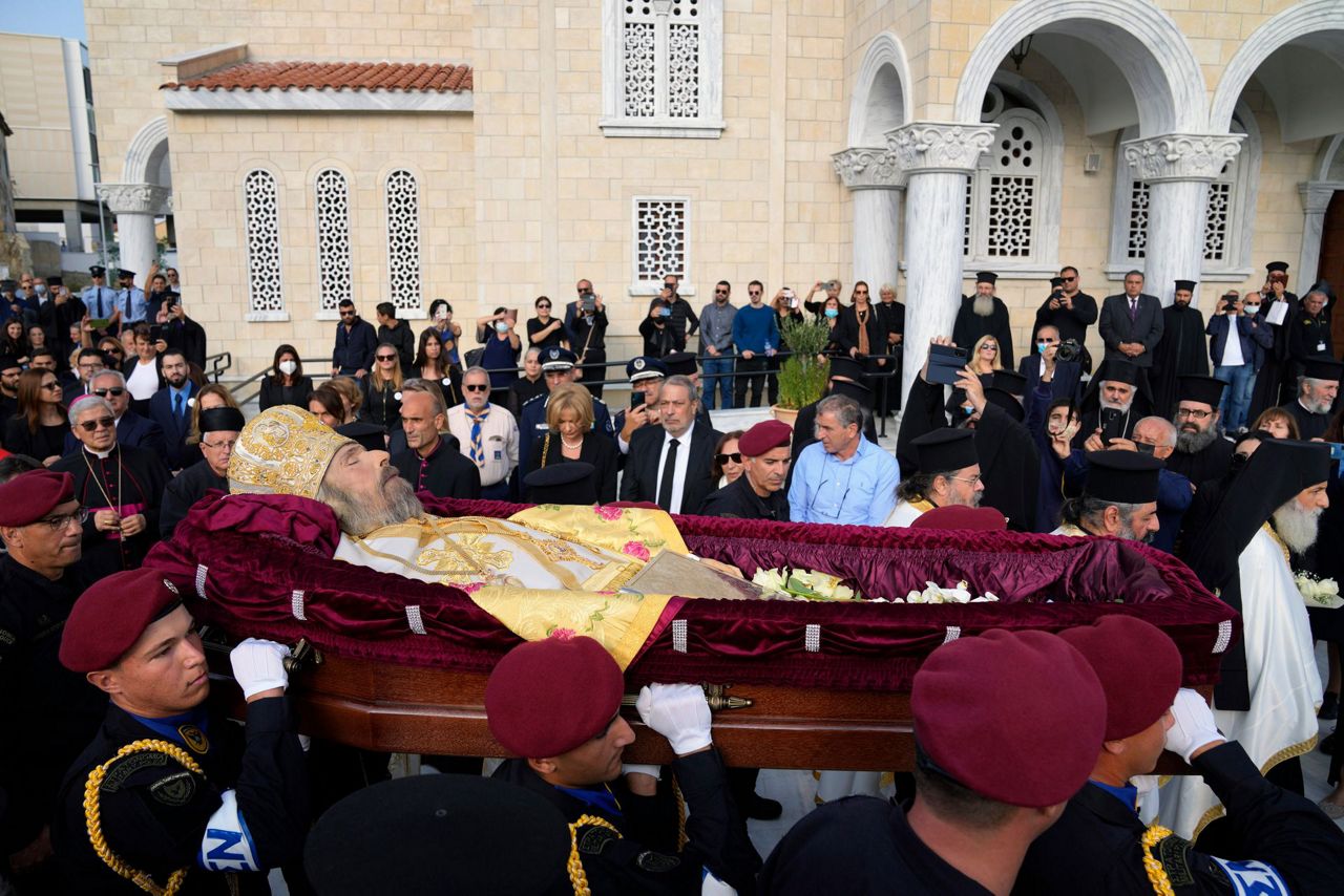 Cyprus Church leader Archbishop Chrysostomos II laid to rest