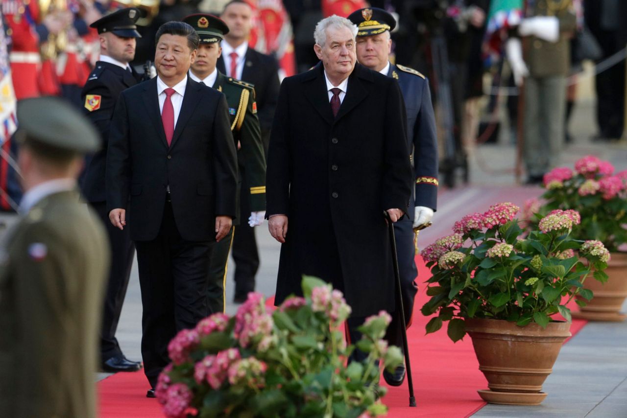 Czech President Milos Zeman leaves, opponents celebrate