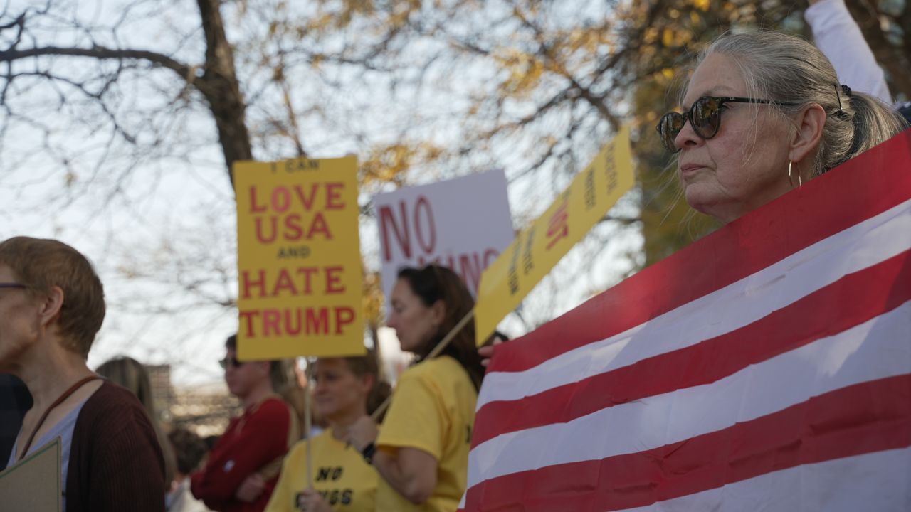 Protestors march in Downtown Cleveland for 'No Kings'