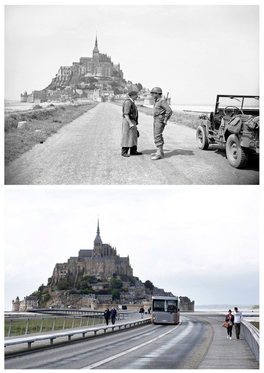 AP PHOTOS: D-Day's landscape in 1944 _ and today