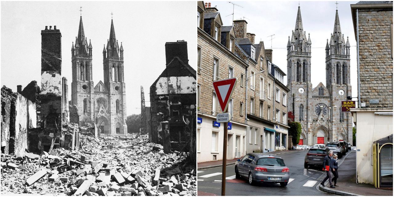 AP PHOTOS: D-Day's landscape in 1944 _ and today