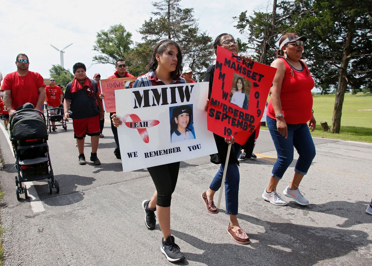 Families of missing indigenous women march in Oklahoma