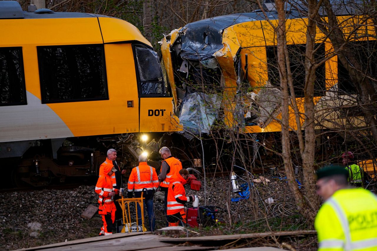 2 trains collide in Denmark, leaving 5 people critically injured