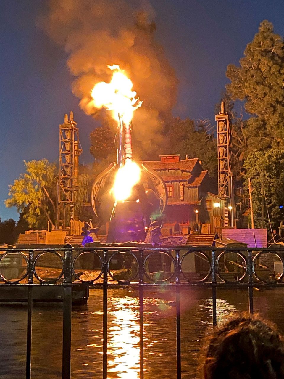 Dragon bursts into flames during popular Disneyland show