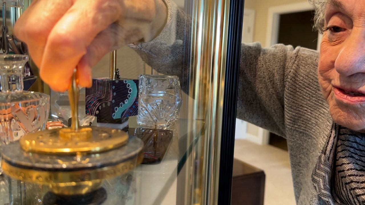90 year old shows Dreidel collection