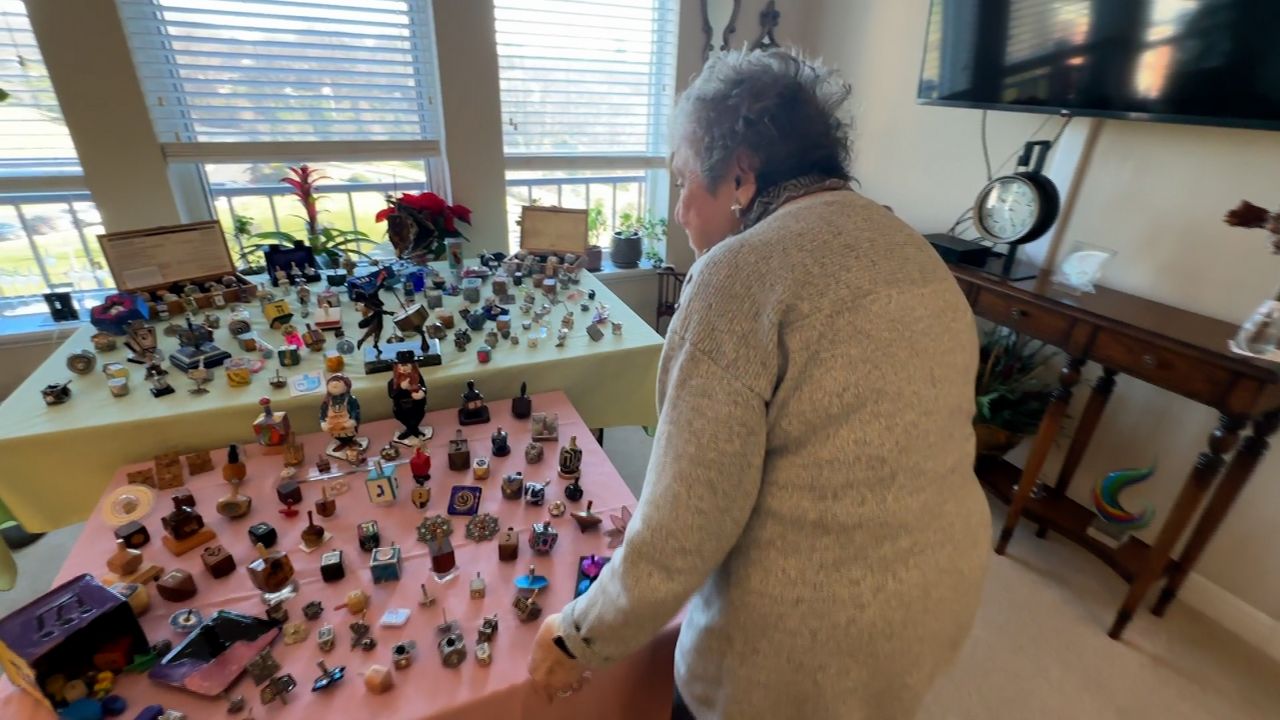 90 year old shows Dreidel collection
