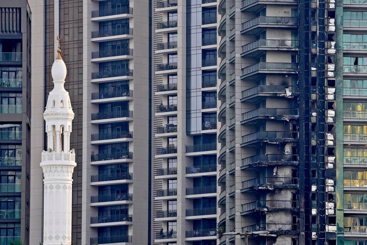 Dubai fire races up high-rise near world's tallest building