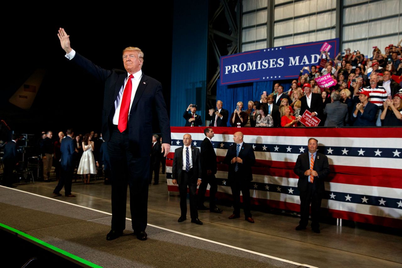 The Latest: Trump, at Montana rally, cites booming economy