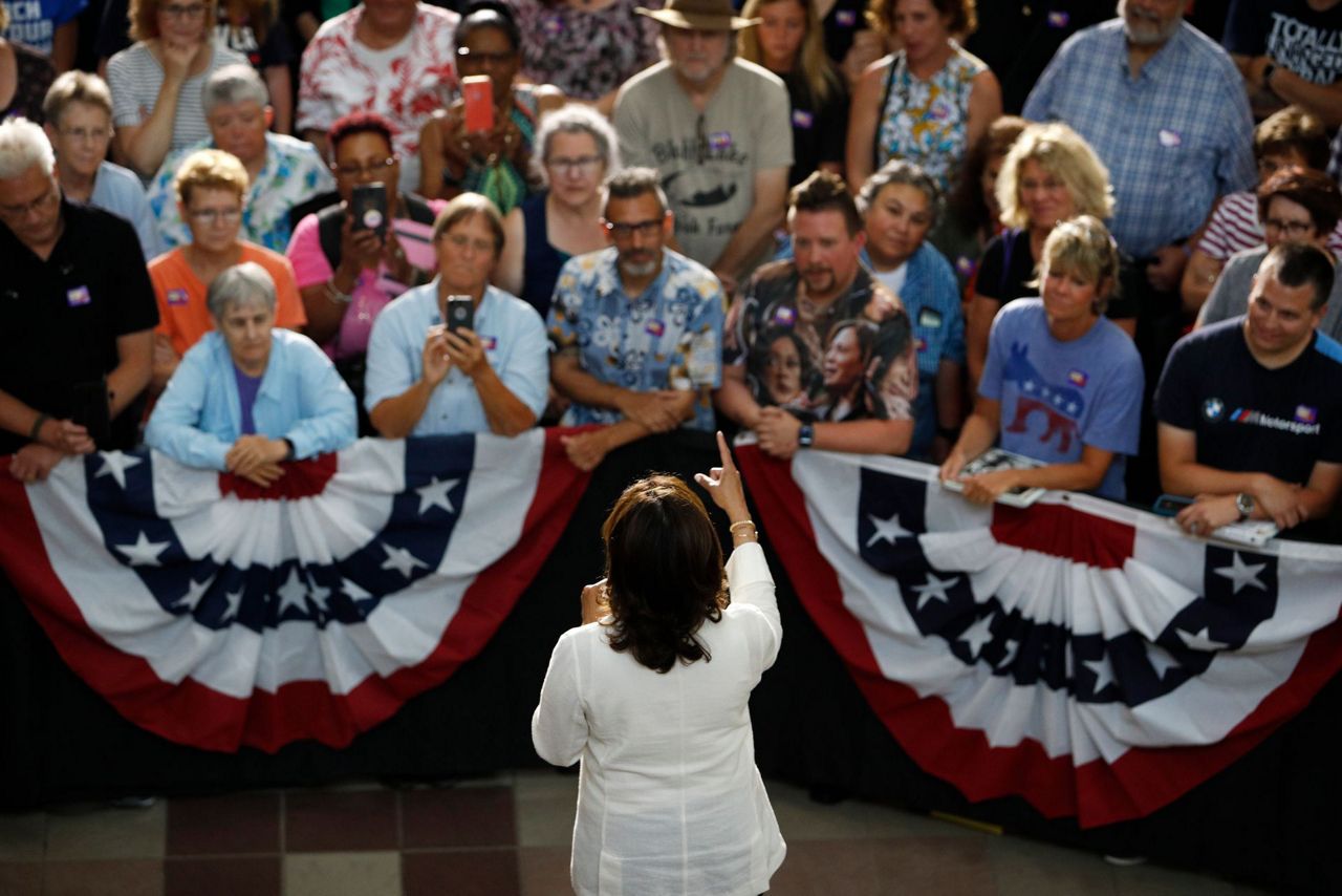 AP Interview: Kamala Harris on her bus tour through Iowa