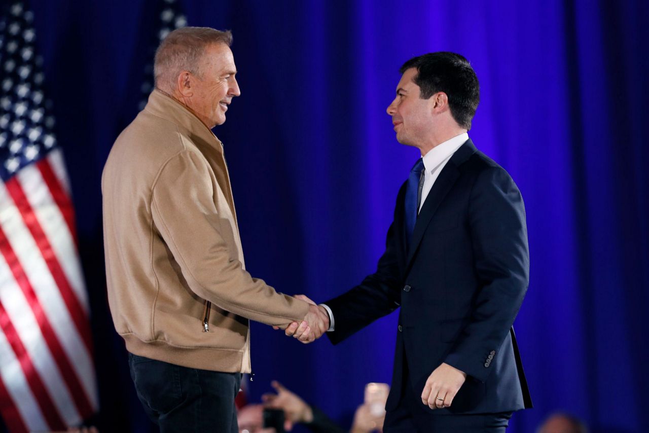 Actor Kevin Costner returns to Iowa to support Buttigieg