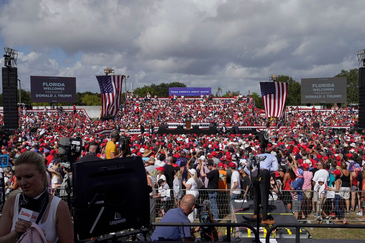 The Latest: Trump MN rally capped at 250 at state insistence