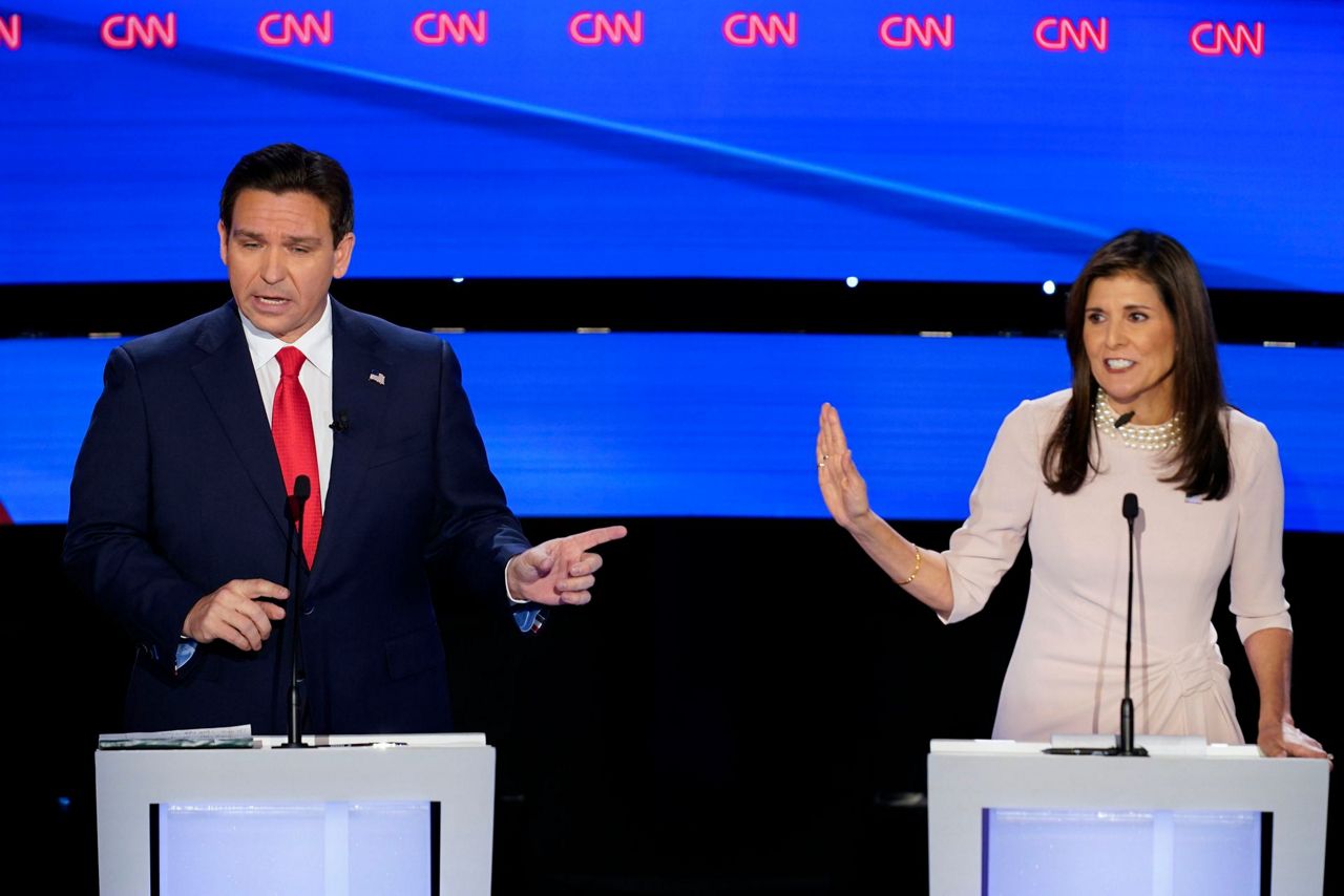 DeSantis and Haley jockey for second in Iowa GOP debate without Trump