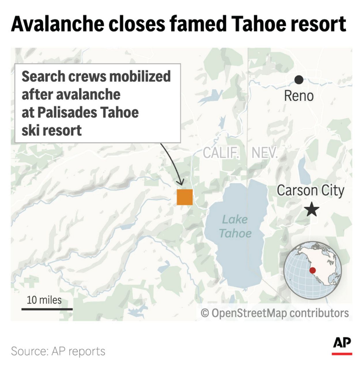 Searches under way following avalanche at California ski resort near ...
