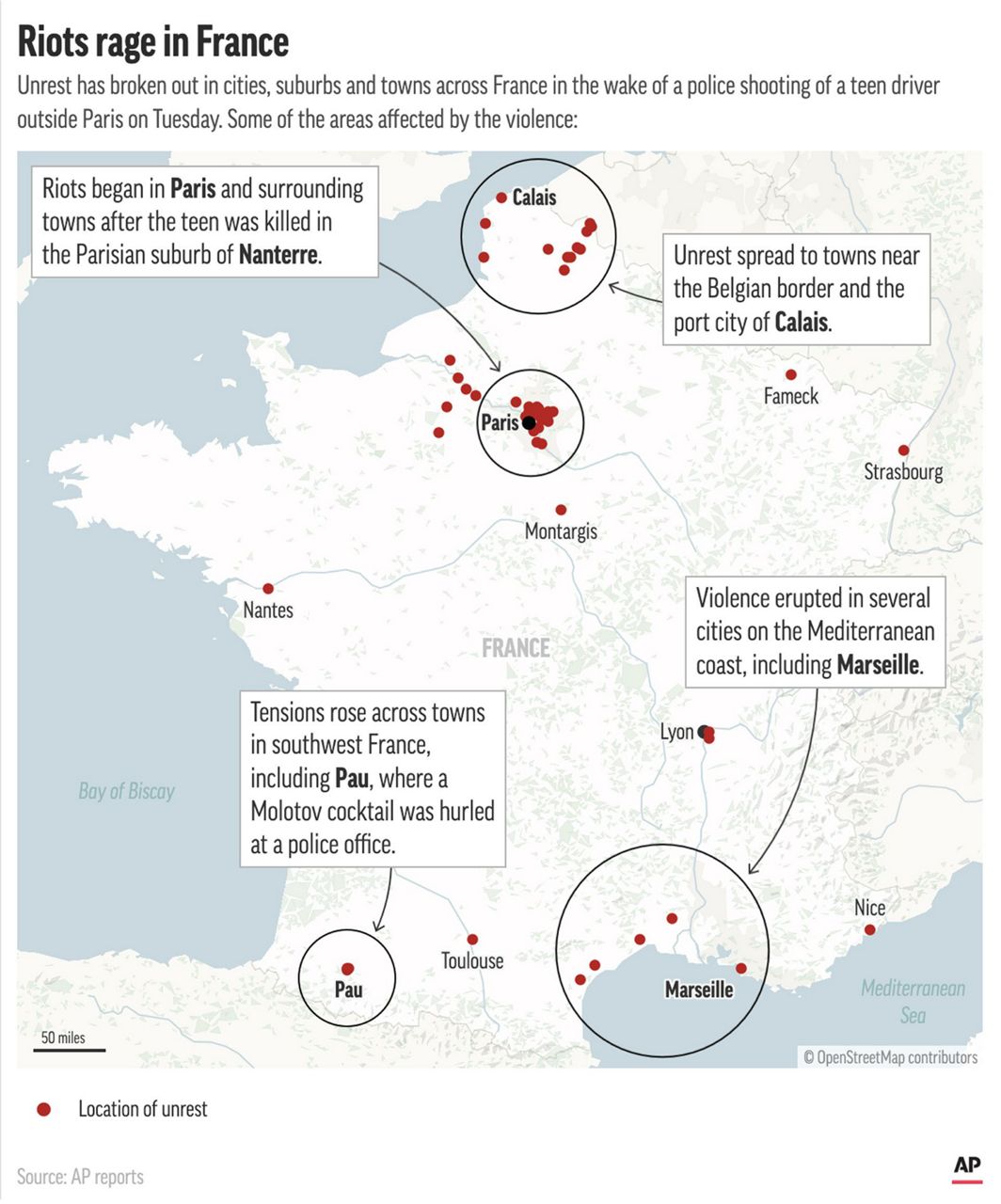 600 arrested and 200 police officers hurt on France's 3rd night of ...