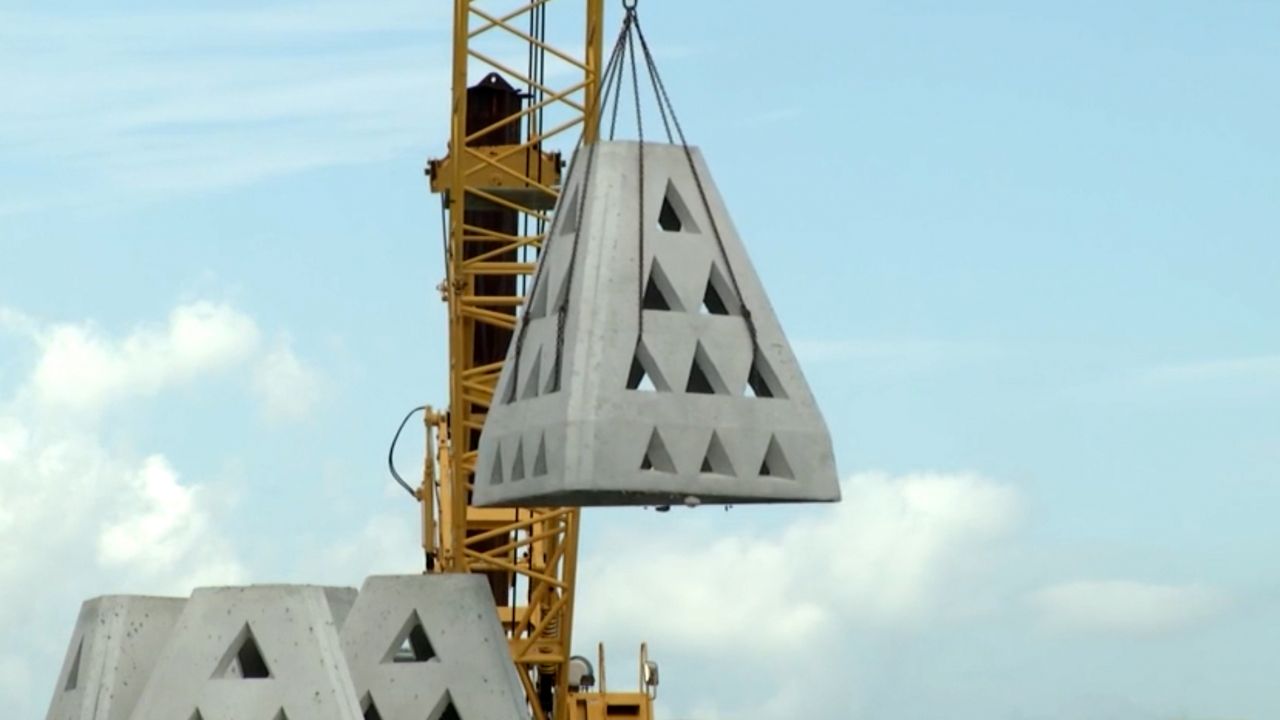 'Pyramids' placed near the Skyway Bridge to fight erosion