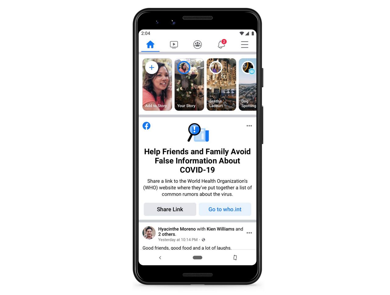 Facebook to warn users who "liked" coronavirus hoaxes
