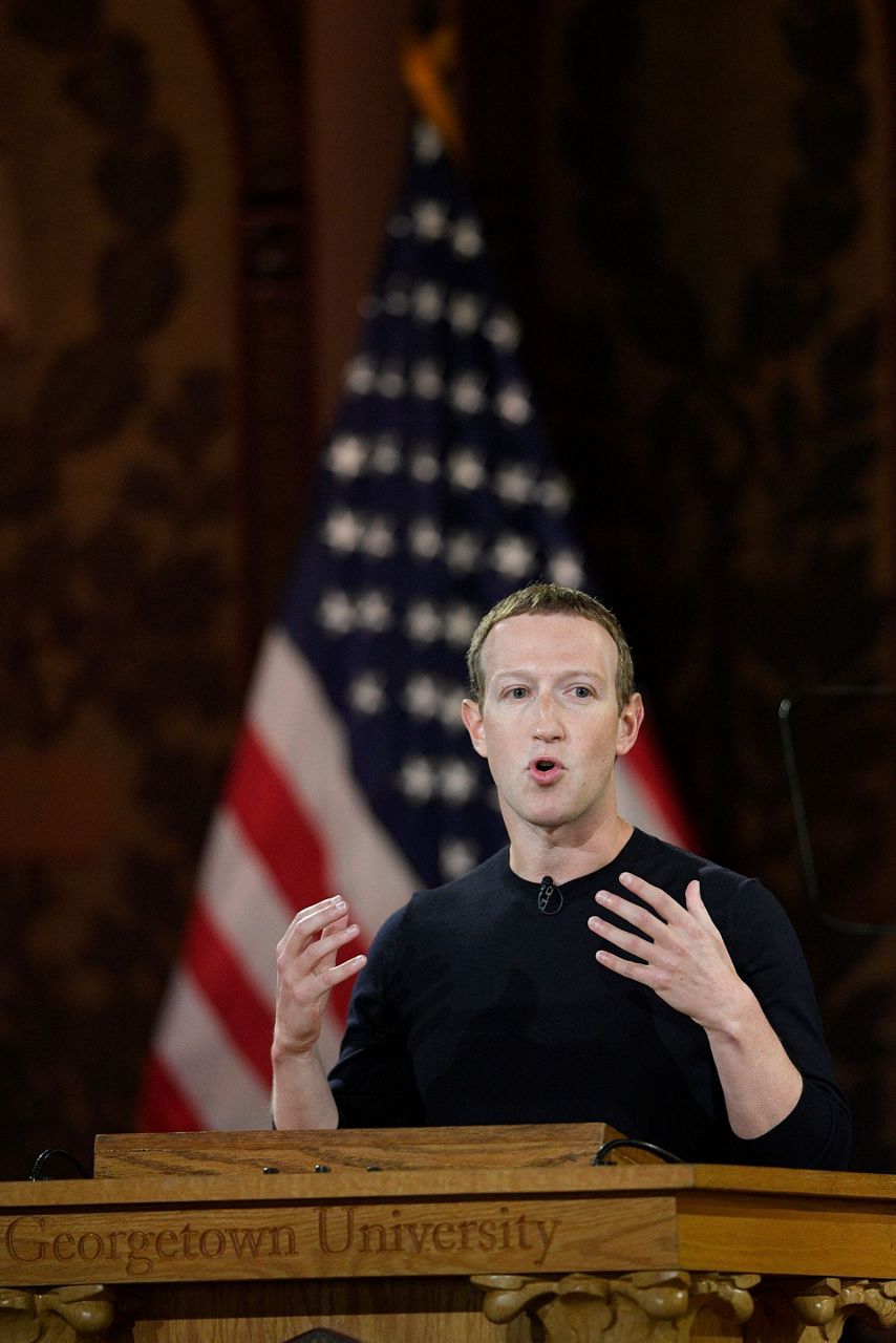 Facebook CEO promotes free speech but takes no questions