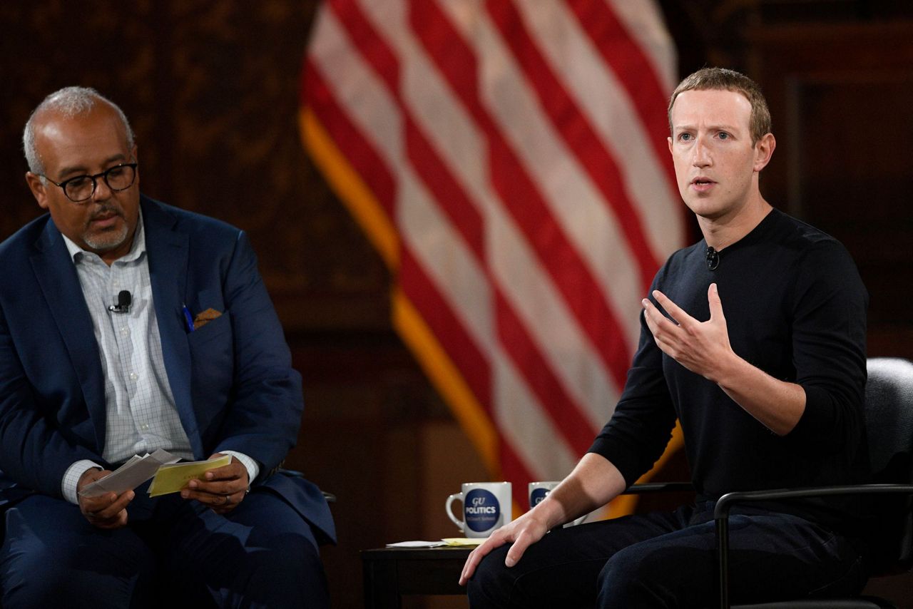 Facebook CEO promotes free speech but takes no questions