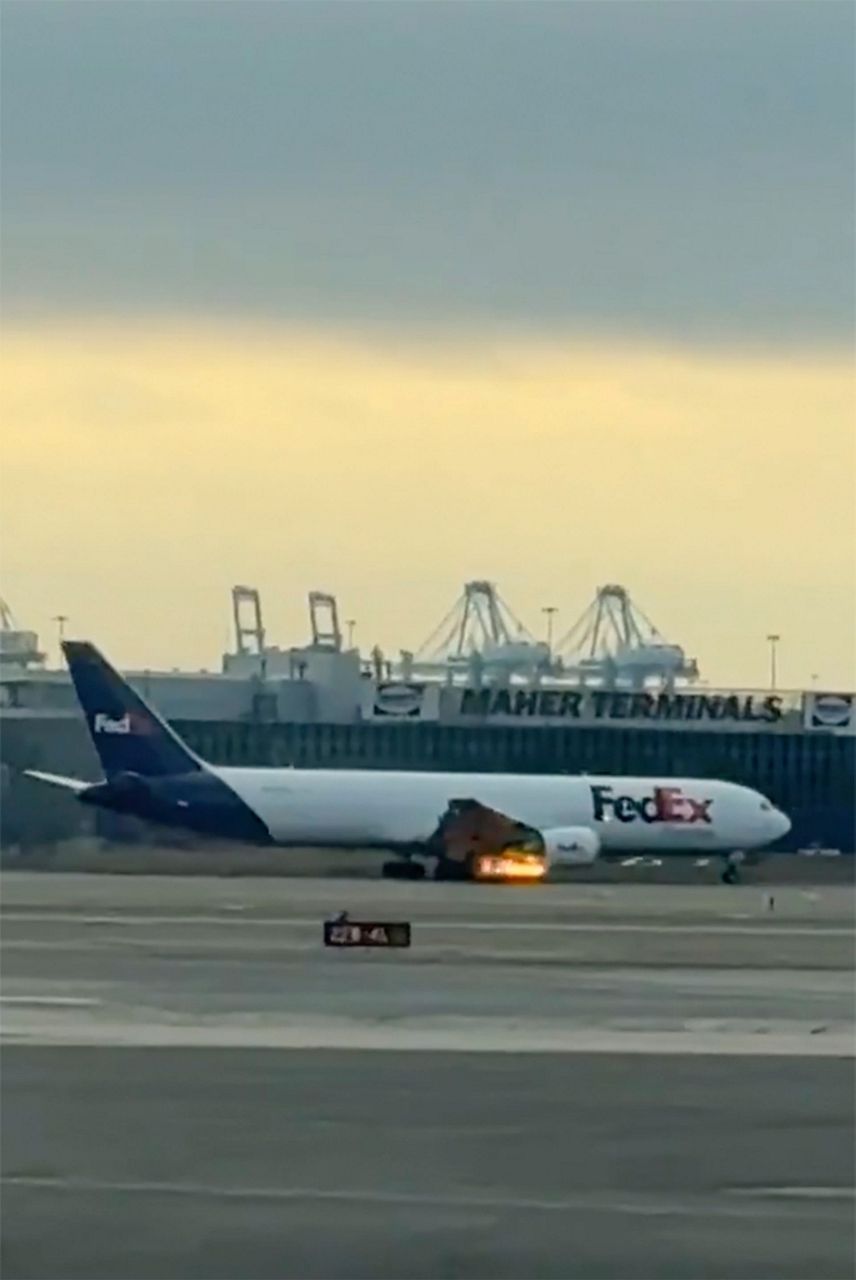 FedEx cargo plane makes emergency landing following bird strike, engine ...
