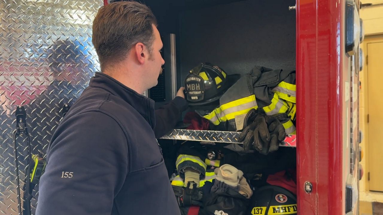 How do firefighters stay safe in bitter cold?
