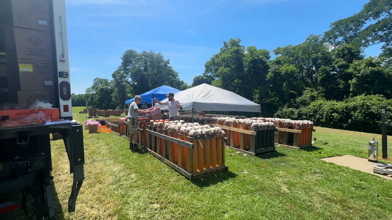 What it takes to set up a large fireworks show
