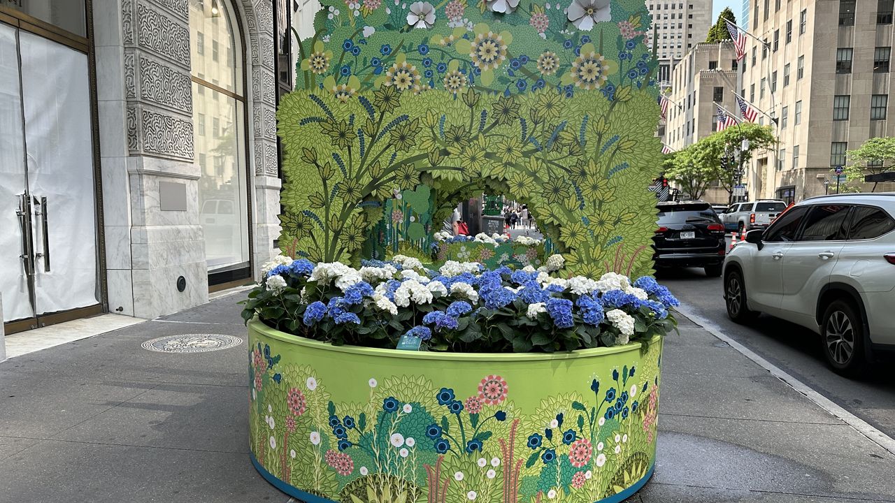 Floral displays brighten up famous retail stretch