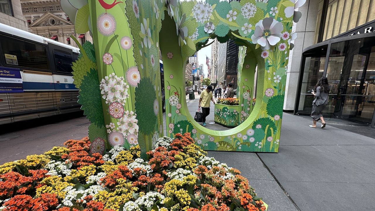 Floral displays brighten up famous retail stretch