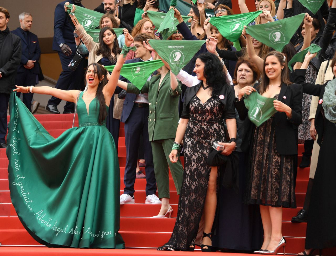 Abortion rights protest held on Cannes Film red carpet