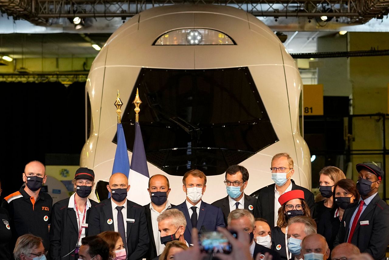 France's Macron unveils model of new, green high-speed train