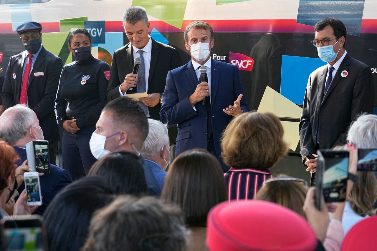 France's Macron unveils model of new, green high-speed train