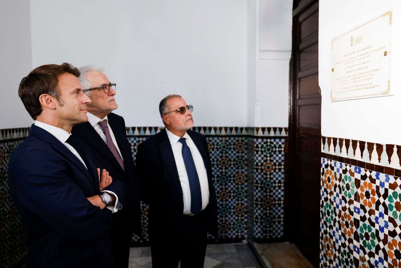 Macron visits Paris mosque to mark its 100th anniversary