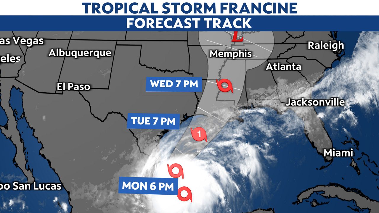 Tropical Storm Francine forms in the Gulf of Mexico