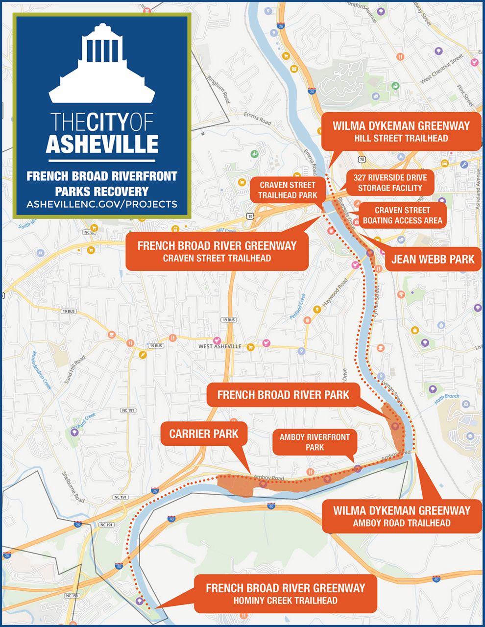Asheville begins rebuild process for riverfront park system