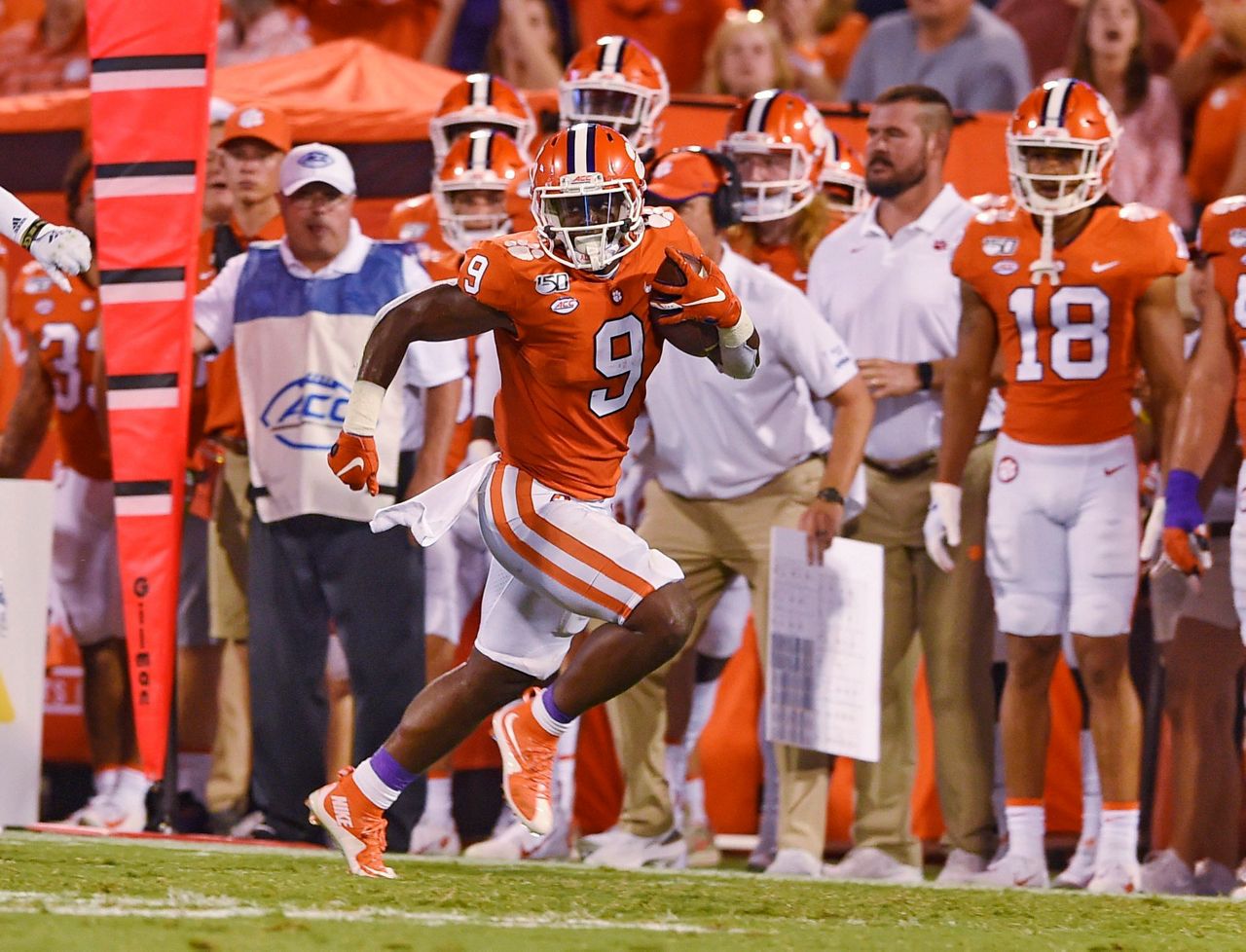 Etienne's 3 TDs lead No. 1 Clemson past Georgia Tech, 52-14