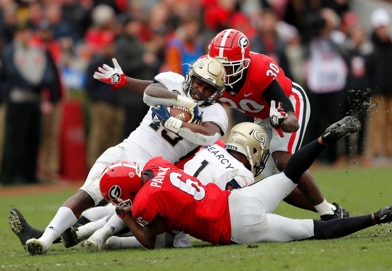 Georgia routs Ga Tech 45-21, Alabama up next for SEC title