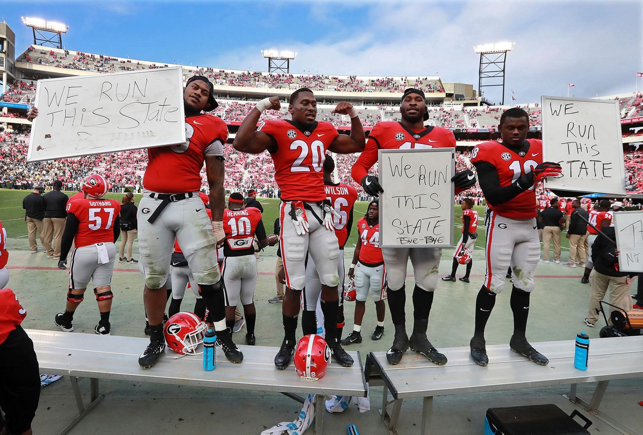 Georgia routs Ga Tech 45-21, Alabama up next for SEC title