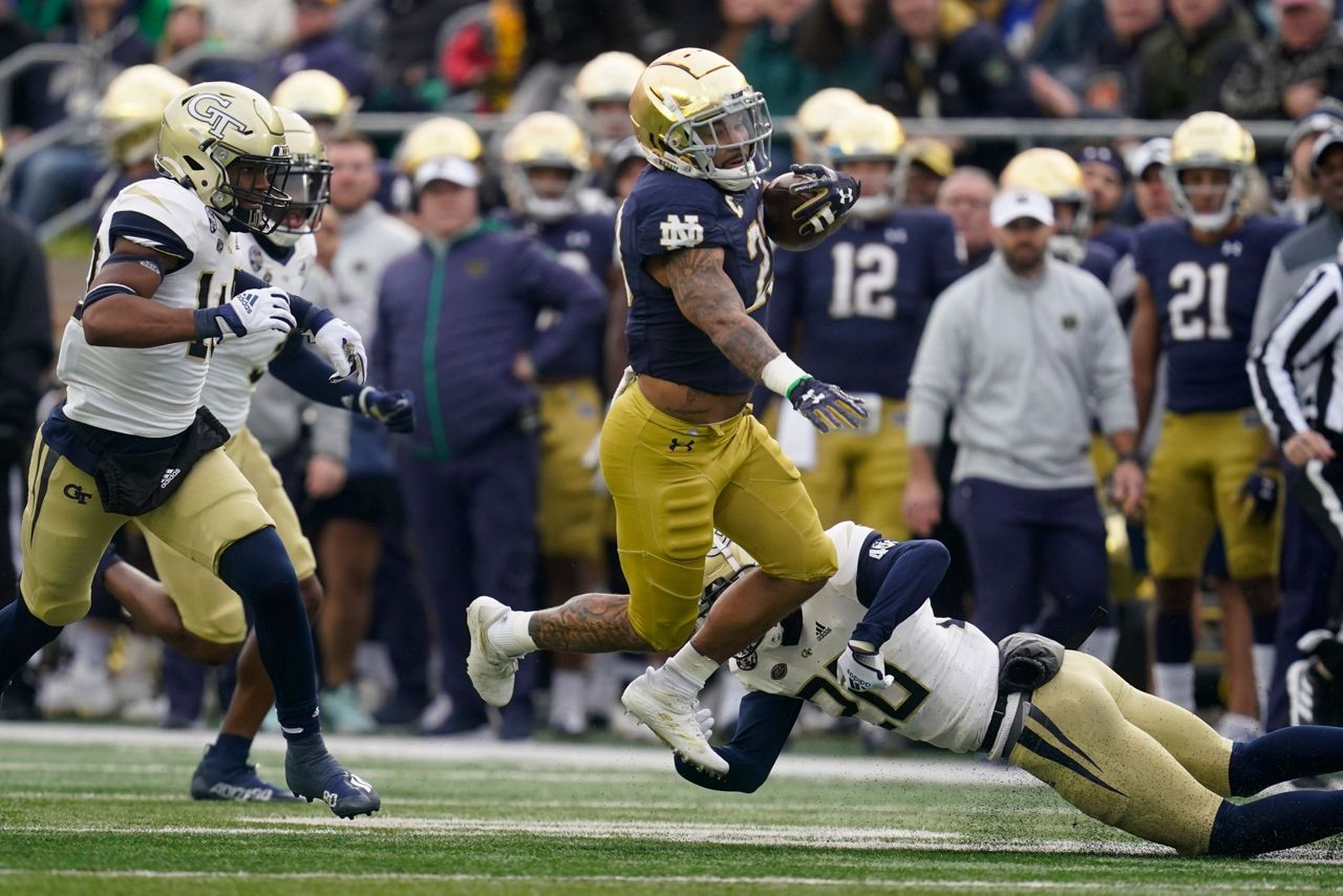 Coan, No. 6 Irish dominate Yellow Jackets in 55-0 victory