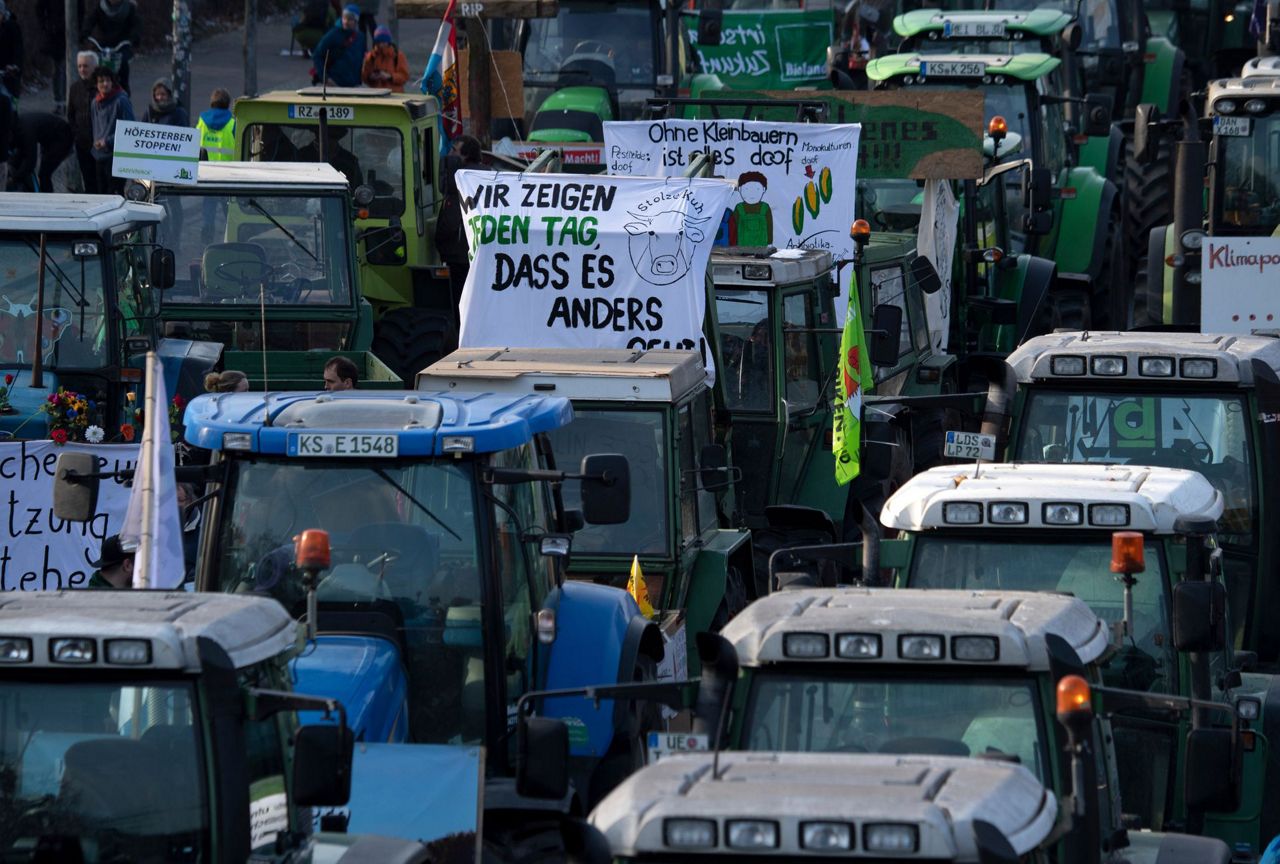 German farmers protest agro-industry, back healthy foods