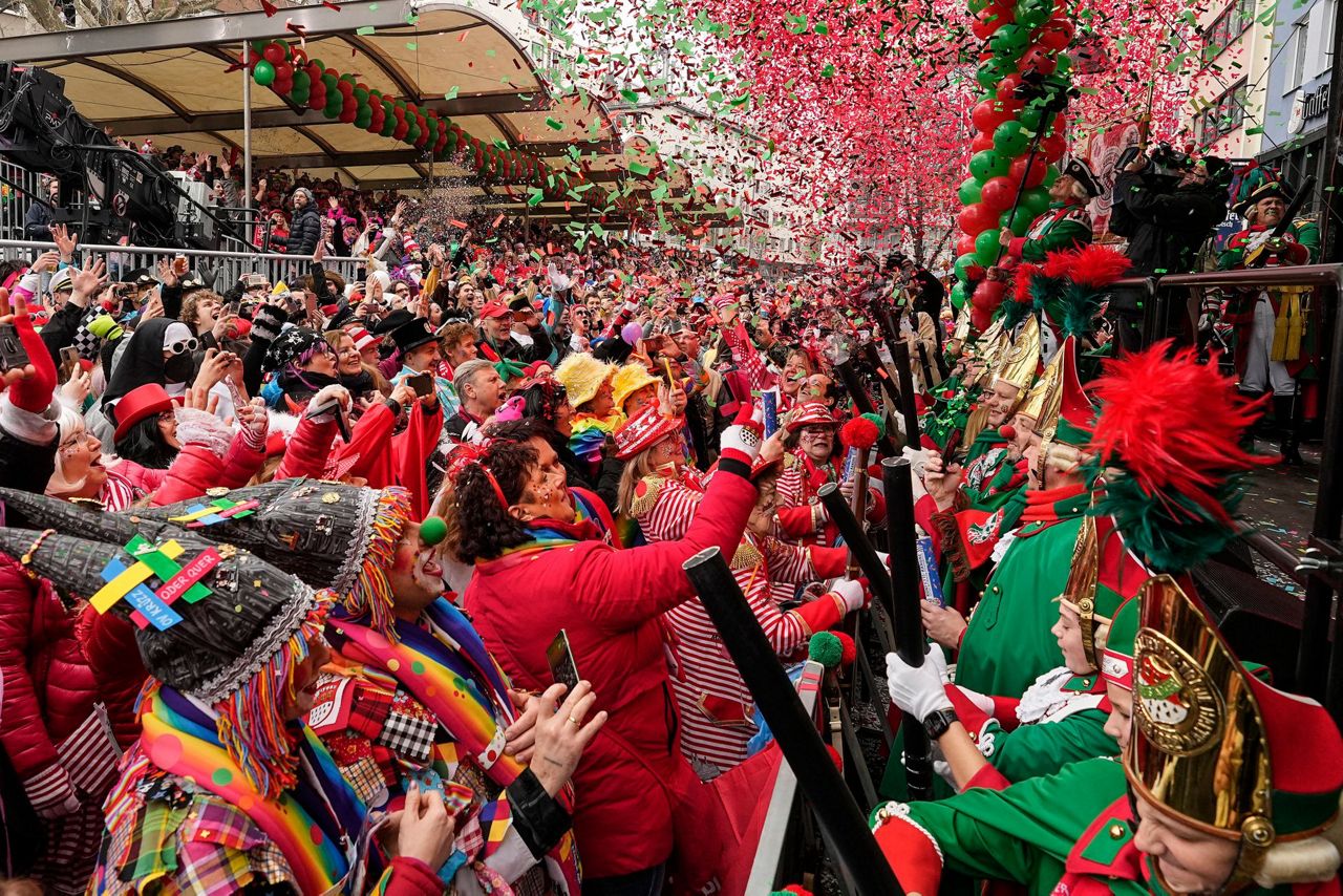 Revelers celebrate street Carnival across German Rhineland