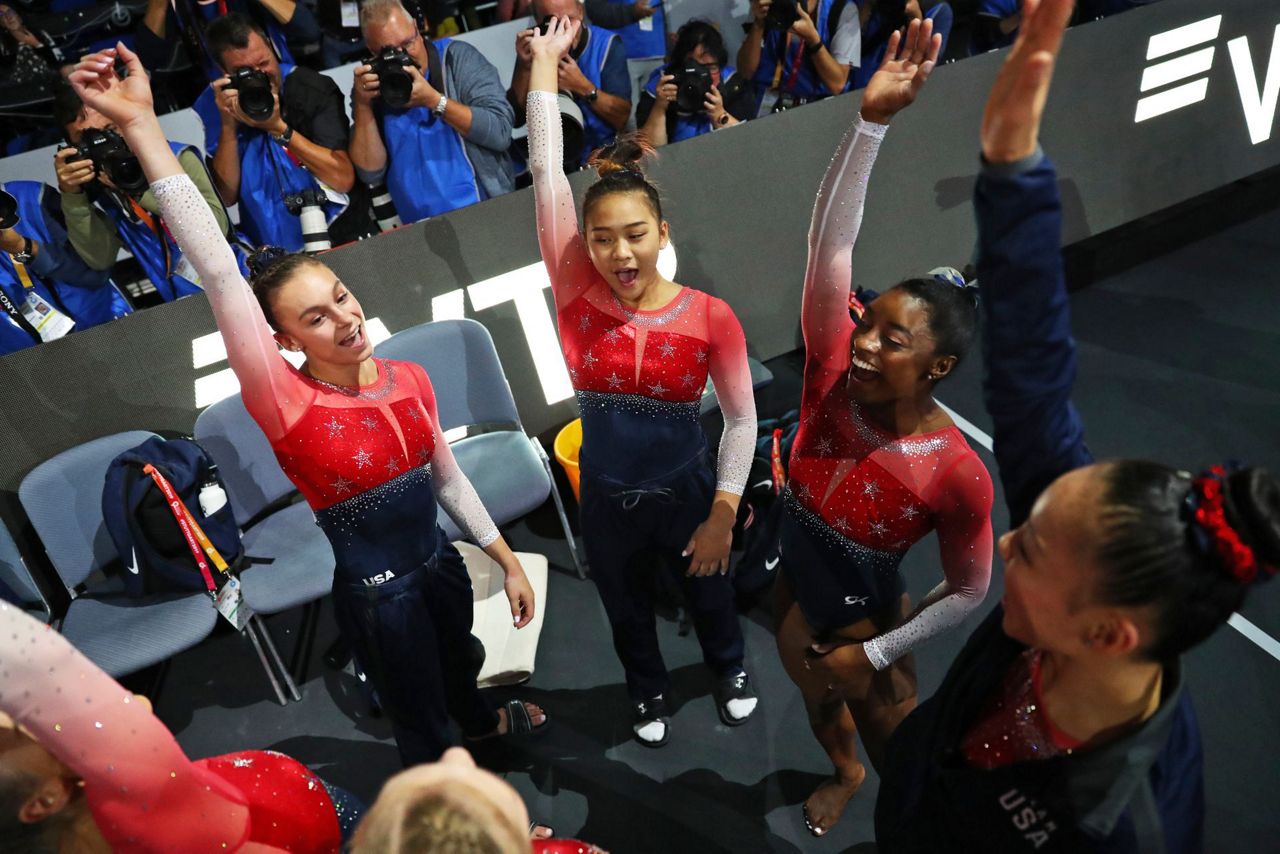 Biles sets new record as US wins world gymnastics team gold