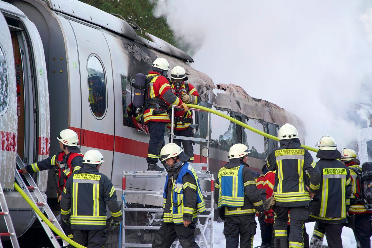 German high-speed rail line to be closed for days after fire