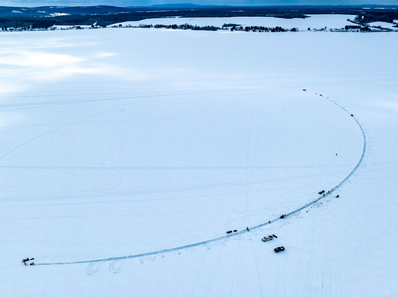 Maine ice disk on frozen lake measures 541 meters across