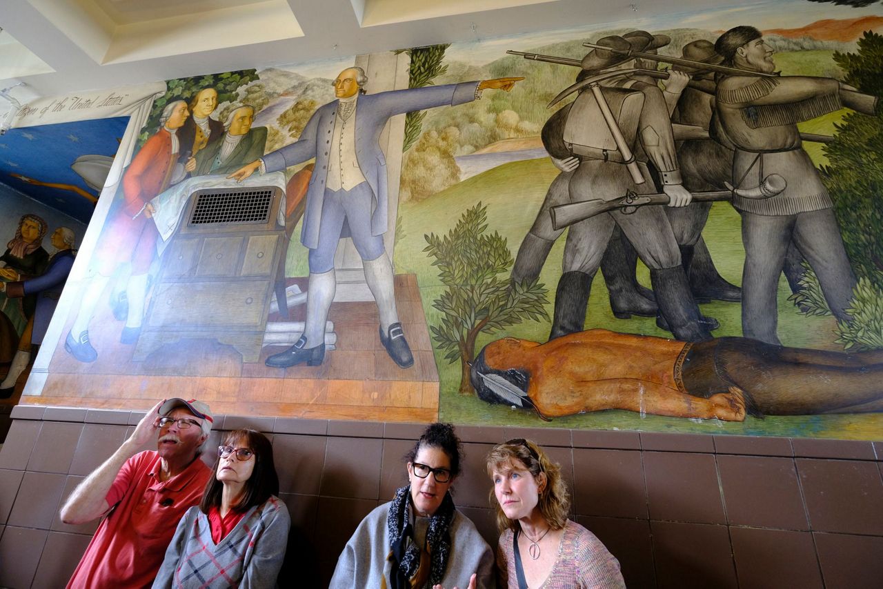 California school draws crowd to view mural some call racist