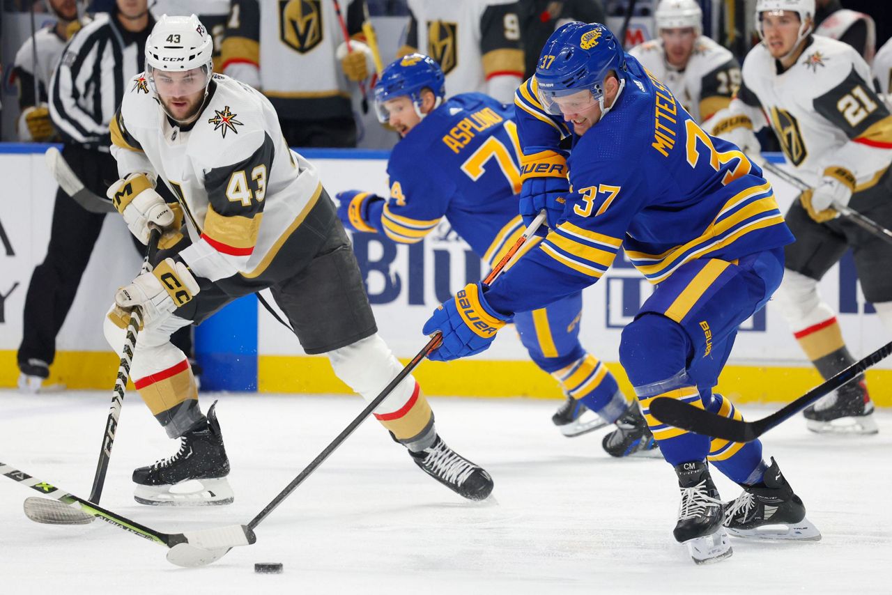 Eichel scores 3 in return to Buffalo, Vegas wins 9th in row