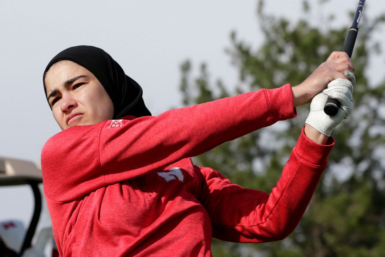 College golfer in hijab out to blaze trail for Muslim girls