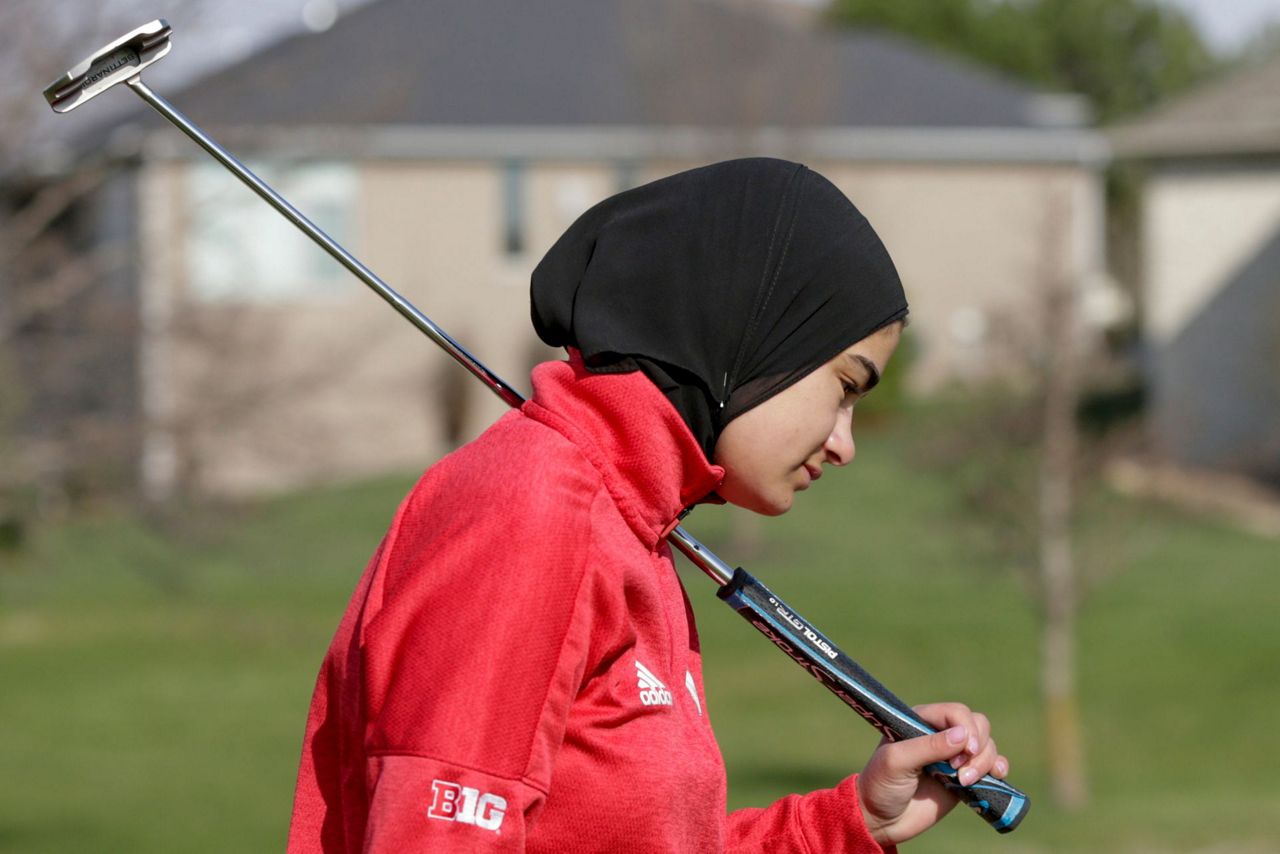 College golfer in hijab out to blaze trail for Muslim girls