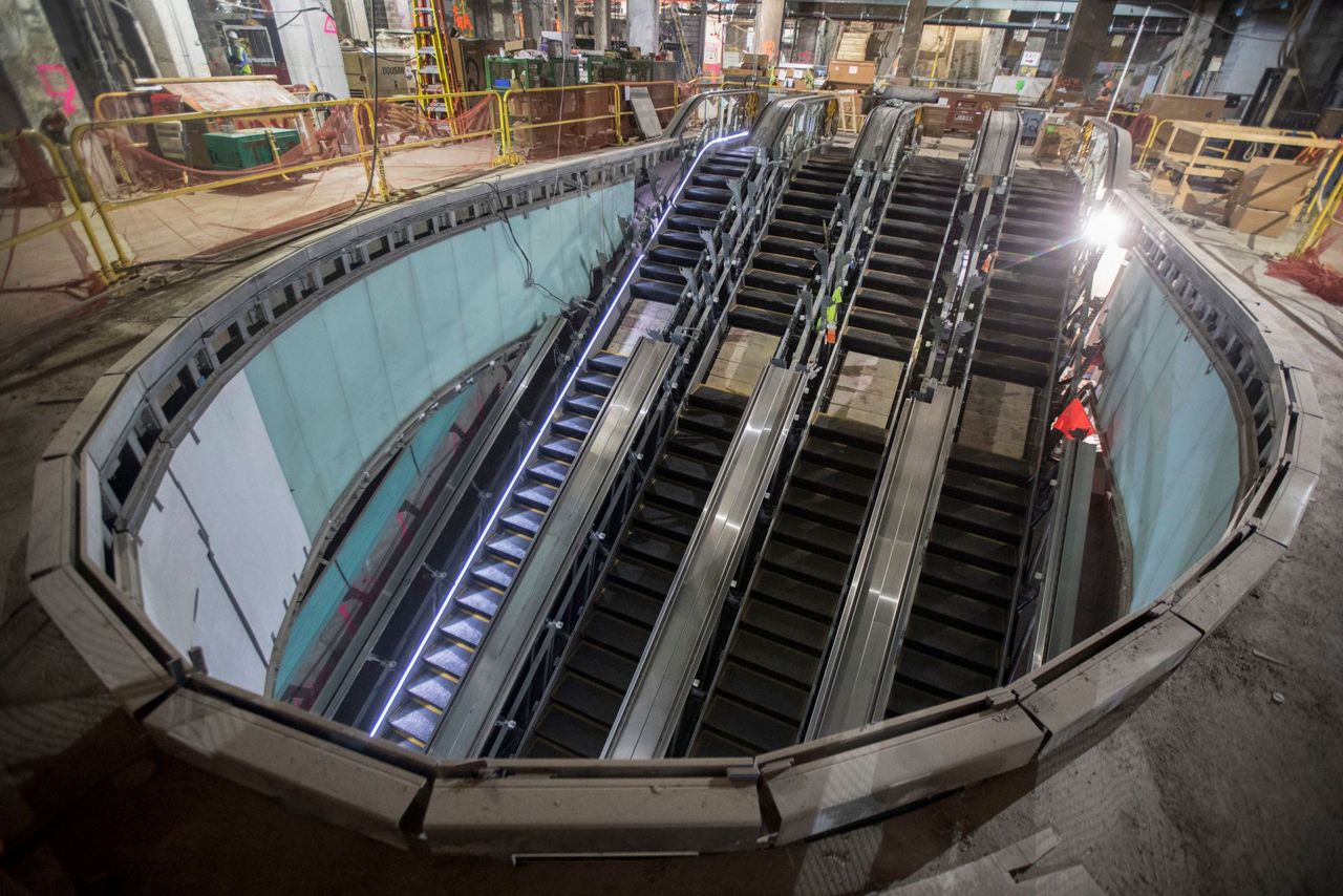 Deep underground, new NYC train hub slowly takes shape