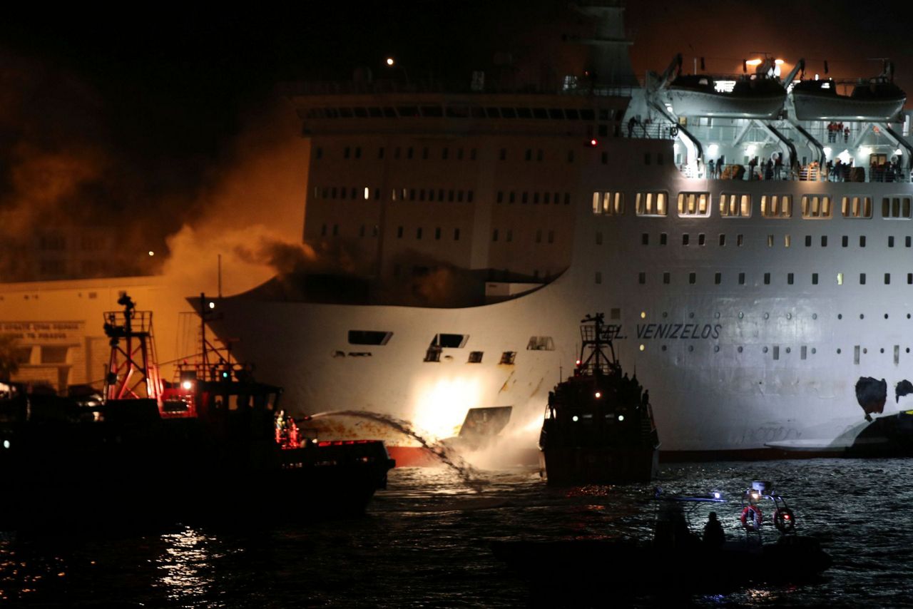 Greek ferry fire sends smoke billowing, but all aboard safe