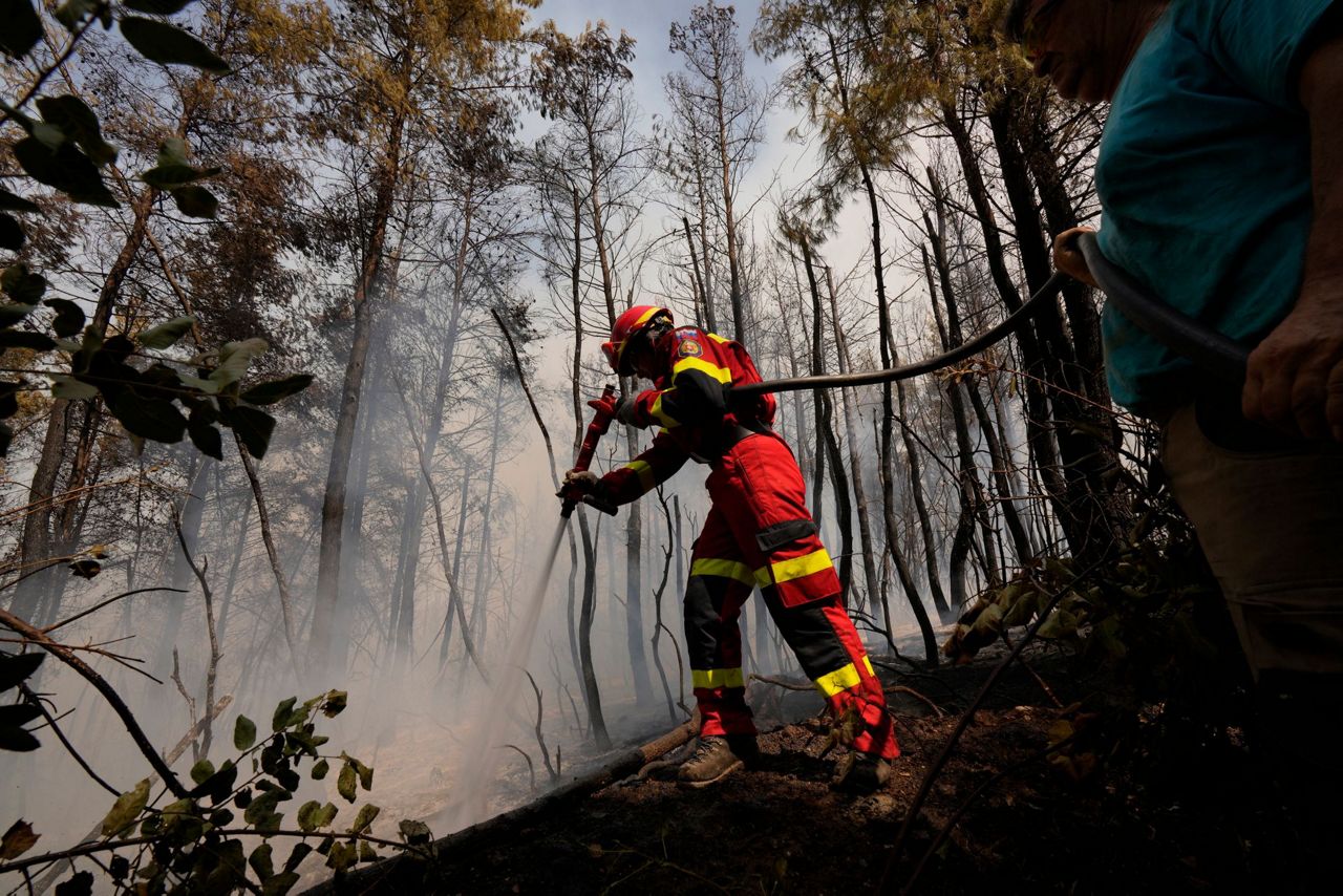 Massive wildfire on Greek island of Evia devours forests