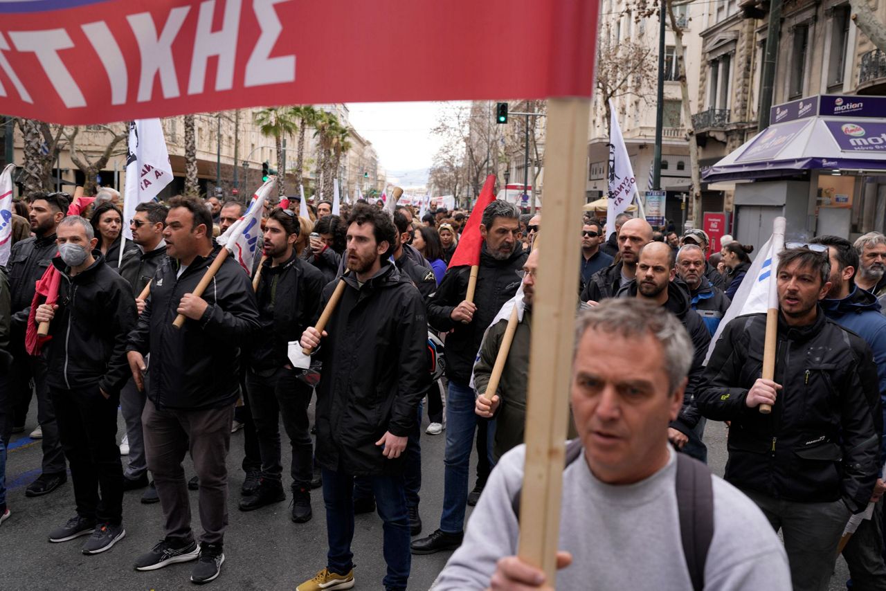 Greek unions stage general strike over rail deaths